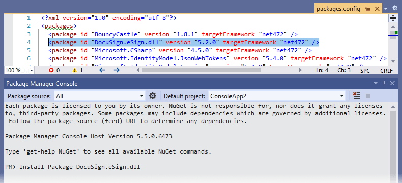 C# SDK setup and configuration | Docusign