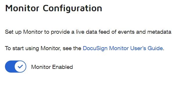 Enable DocuSign Monitor for your organization | DocuSign